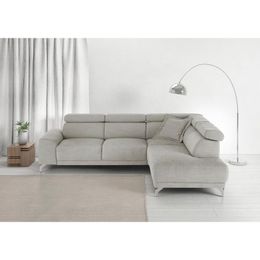 3C CANDY Ecksofa »Greve Sofa immer mit manuelle Kopfteilverstellungen, modern, elegant« wahlweise motorischer Sitzvorzug, bequem und zeitlos,...