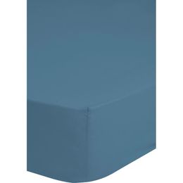 HIP Spannbettlaken &raquo;in Gr. 90x200, 140x200 oder 180x200 cm&laquo; 100% Baumwolle, Mako-Satin, Rundumgummi, bis 25 cm H&ouml;he eisblau Obermaterial: 100%...