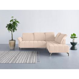 Inosign Ecksofa &raquo;Fresh L-Form&laquo; Federkern, wahlweise Kopfteilverstellung und motorischer Vorziehsitz beige 100% Polyester