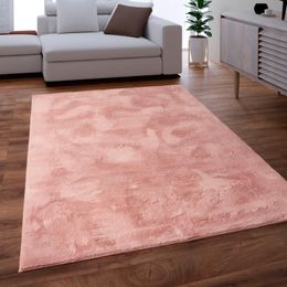 Paco Home Fellteppich »Kunstfell Soft 380« rechteckig 14 mm Höhe Langflor, Kuschelteppich - besonders weich, Uni-Farben pink Obermaterial: 100%...