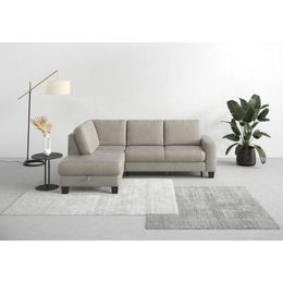 Home Affaire Ecksofa &raquo;Summer L-Form&laquo; mit Ottomane, mit oder ohne Bettfunktion und Bettkasten, Cord-Bezug grau 95% Polyester, 5% Polyamid