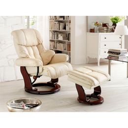 MCA furniture Relaxsessel »Calgary« Fernsehsessel XXL 360°drehbar inkl. Hocker, belastbar bis 180 kg Creme