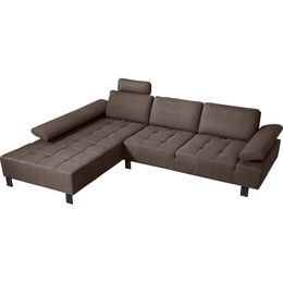 Alina Ecksofa &raquo;Royce&laquo; inklusive Sitztiefenverstellung, 296 cm breit braun Struktur fein XBO (100% Polyester)