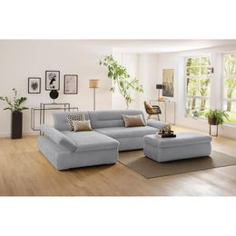 Inosign Ecksofa »Avesa L-Form« Wahlweise mit Armteilvertsellung und Bettfunktion, B/T/H: 300/172/80cm hellgrau