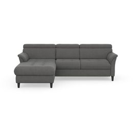 Sit & More SIT&MORE Ecksofa »Marano L-Form« inklusive Kopfteilverstellung, wahlweise mit Bettfunktion, Bettkasten grau