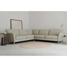 Home Affaire Ecksofa »MARSEILLE 278/278 cm, L-Form, Webstoff, Flachgewebe, Filzoptik« gleichschenklig, Massivholzbeine, Landhausstil,...