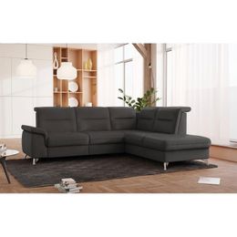 Sit & More SIT&MORE Ecksofa »Astoria L-Form« wahlweise mit motorischer Relaxfunktion anthrazit