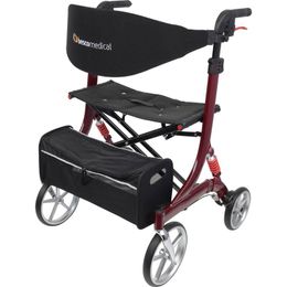 bescomedical Rollator &raquo;Spring XL-Large&laquo; Gr&ouml;&szlig;e XL-L (Sitzh&ouml;he 58cm), h&ouml;henverstellbare Griffe rot Rollator