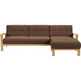 Sit & More SIT&MORE Ecksofa »Billund L-Form« Armlehnen aus eichefarbigem Buchenholz, verschiedene Bezüge und Farben kupfer