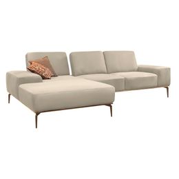 W.Schillig Ecksofa &raquo;run, Designsofa mit tollem Sitzkomfort, bequem, L-Form&laquo; mit Holzsockel, F&uuml;&szlig;e in Bronze pulverbeschichtet, Breite 279 cm beige 