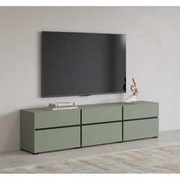 Inosign Lowboard »Cross, moderne grifflose TV-Kommode, 3 Klappen/3 Schubkästen« Breite 180 cm, TV-Schrank mit viel Stauraum, TV-Board...