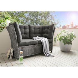 Destiny Gartenlounge-Bank »PALMA« Aluminium, Polyrattan, 2 ́er Bank, inkl. Auflagen vintage grau Obermaterial: 100% Polyester. Füllung: 100%...