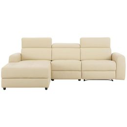 Home Affaire Ecksofa »Sentrano, L-Form, « 275 cm, man. o. elektr. Relaxfunktion und USB/Kopfverstellung creme