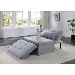 ATLANTIC HOME COLLECTION Schlafsofa »Finn« wandelbar zum Loungesessel, Relaxliege und Gästebett, inkl. Kissen grau