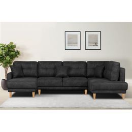 Home Affaire Wohnlandschaft »TRIPLO U-Form wahlweise mit Schlaffunktion, B/T/H: 310/192/90 cm« Schlafsofa, auch mit Bettkasten, Steppung im...