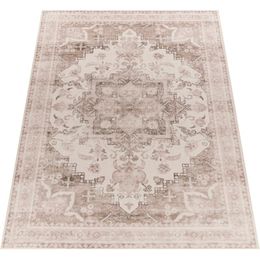 Paco Home Teppich &raquo;Cambridge 462&laquo; rechteckig 12 mm H&ouml;he Kurzflor, orientalisches Muster, Vintage Design Beige Obermaterial: 100% Polyester B : 160...