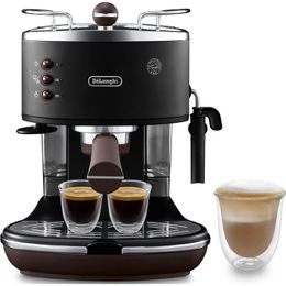 De'Longhi DE'LONGHI Espressomaschine »Icona Vintage ECOV 311.GR« Siebträger, auch für Kaffeepads geeignet schwarz