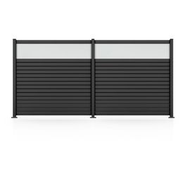 STAKET PRO Gartenzaun &raquo;Komplettzaun &raquo;Rhombus Mini&laquo; Breite 1800 mm + Fl&auml;chendruck 84&laquo; Zaunh&ouml;he 180 cm, Zaunl&auml;nge 3, 684 - 5, 526 m Anthrazit Struktur