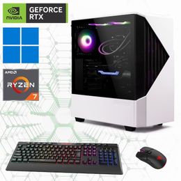 Hyrican Gaming-PC »Horizon 6898« PCIe SSD Gen4, Windows 11 weiß WLAN AC, ARGB-Beleuchtung/ 1x PS/2 Tastatur, 1x PS/2 Maus, 1x DVI, 1x HDMI, 2x USB...
