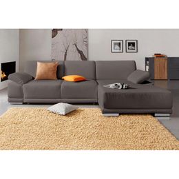 Sit & More SIT&MORE Ecksofa »Coria L-Form« mit XL-Recamiere, wahlweise mit Bettfunktion elefant
