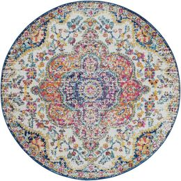 LIVABLISS Teppich »Traditional« rund 8 mm Höhe Vintage Orientteppich, Kurzflor Boho Wohnzimmerteppich, Läufer bunt Obermaterial: 100% Polypropylen...
