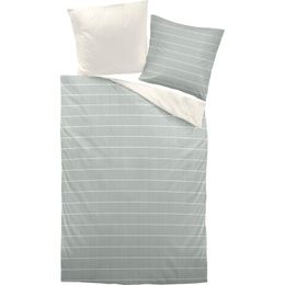 Schlo&szlig; Holte SCHLOSS HOLTE Schlo&szlig; Holte Wendebettw&auml;sche &raquo;Nadelstreifen&laquo; mit Nadelstreifen lindgr&uuml;n Obermaterial: 70% Baumwolle, 30% Hanf B/L: 135 cm x 200 cm