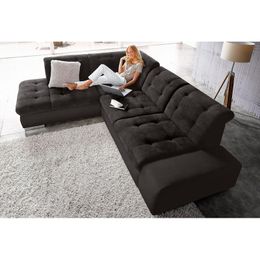 Sit & More SIT&MORE Ecksofa »Pale L-Form« inklusive Kopfteilverstellung, wahlweise mit Bettfunktion schwarz
