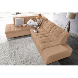 Sit & More SIT&MORE Ecksofa »Pale L-Form« inklusive Kopfteilverstellung, wahlweise mit Bettfunktion macchiato