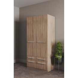 Priess Kleiderschrank »Schrank Garderobe Wäscheschrank Barcelona in 5 Breiten« viel Stauraum, geräumige Schubkästen, mit Spiegel, MADE IN GERMANY...