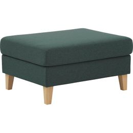 ATLANTIC HOME COLLECTION Hocker &raquo;Mailo&laquo; Ma&szlig;e (BxTxH): 88x69x45 cm, mit Massivholzf&uuml;&szlig;en gr&uuml;n