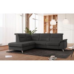 Sit & More SIT&MORE Ecksofa »Astoria L-Form« wahlweise mit motorischer Relaxfunktion anthrazit