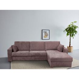 Home Affaire Ecksofa »Roma "L" Dauerschlaffunktion, mit Unterfederung« Matratzenhöhe 14cm, , Liegemaße ca 163x198 cm, L-Form braun
