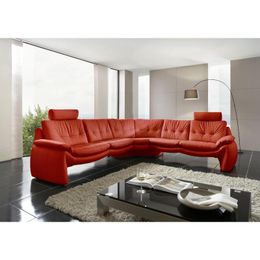Places of Style Ecksofa »Luna L-Form« in einzigartiger Optik rot