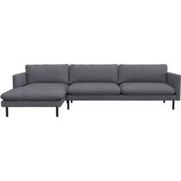 FLEXLUX Ecksofa »Bolzano, elegant und bequem, L-Form« Sitzaufbau mit Kaltschaum & Stahl-Wellen, loose Sitz -& Rückenkissen Navy Blue