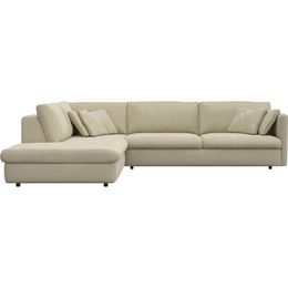 FLEXLUX Ecksofa »Lovane, elegant und zeitlos, bequem, L-Form« Weich & anschmiegsam, große Sitztiefe auf Kaltschaum, Dekokissen inkl. Sandy Beige