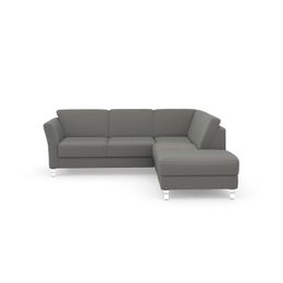Sit & More SIT&MORE Ecksofa »Visby L-Form« Wahlweise mit Bettfunktion und Stauraum, frei im Raum stellbar grau