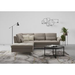 Inosign Ecksofa &raquo;Palm Beach L-Form&laquo; Federkern, mit Sitztiefenverstellung, wahlweise mit Bettfunktion braun 100%Polyester
