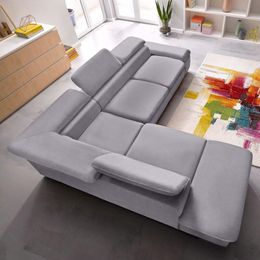 Sit & More SIT&MORE Ecksofa »Alcatraz L-Form« wahlweise mit Bettfunktion grau