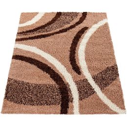 Paco Home L&auml;ufer &raquo;Mango 301&laquo; rechteckig 34 mm H&ouml;he Teppich-L&auml;ufer, weicher Shaggy, modernes Design braun Obermaterial: 100% Polypropylen B : 70 cm...