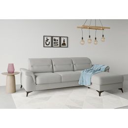 Sit & More SIT&MORE Ecksofa »Sinatra L-Form« mit Recamiere, optional mit Kopfteilverstellung und Armteilfunktion silber