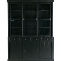 Woood Buffet &raquo;Lagos&laquo; viel Stauraum, mit Glast&uuml;ren, H 213 cm x B 163 cm schwarz Holzwerkstoff
