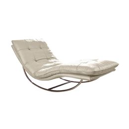 W.Schillig Relaxliege &raquo;daily dreams&laquo; in Waffelkissen-Optik, Schaukelgestell Chrom gl&auml;nzend, in 2 Breiten grau Longlife Xtra-Leder Z59: Glattleder mit 