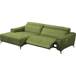 Egoitaliano Ecksofa »Suzette, Designsofa mit hohem Sitzkomfort« mit Recamiere, inkl. 1 elektronischen Relaxfunktion, L-Form kiwi