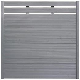 Bm Massivholz Holzzaun Fichte grau lasiert, LxH: 180x180 cm grau