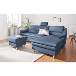 Sit & More SIT&MORE Ecksofa »Cardoso L-Form« mit Federkern, wahlweise mit Bettfunktion blau