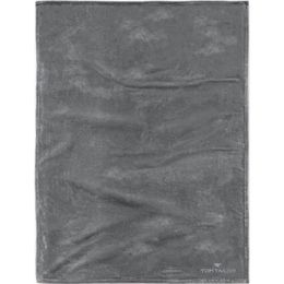 Tom Tailor HOME Wohndecke »Angorina« mit Logo-Stickerei, Kuscheldecke dunkelgrau Obermaterial: 100% Polyester B/L: 150 cm x 200 cm