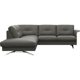 FLEXLUX Ecksofa »Glow, super bequem durch hochwertigem Sitzaufbau mit Federkern, L-Form« Modernes skandinavisches Design Warm Mineral Grey