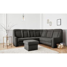Sit & More SIT&MORE Ecksofa »Melissa L-Form« klassisches Polsterprogramm, wahlweise Bettfunktion und Schubkasten anthrazit
