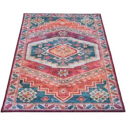 Gino Falcone Teppich &raquo;Adara GF 092&laquo; rechteckig 3 mm H&ouml;he Flachgewebe, Orient-Optik, Vintage Design, waschbar bunt Obermaterial: 100% Polyester B :...