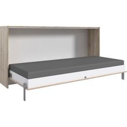 wimex Schrankbett »Juist Schrankklappbett Gästebett« horizontal klappbar, 3 Liegeflächen, mit Lattenrost, Made in Germany San Remo Eiche Nachbildung
